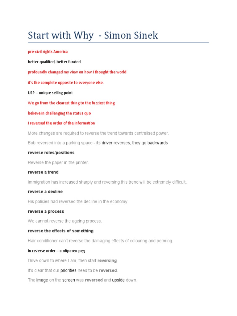 Start With Why: Simon Sinek Insights | PDF