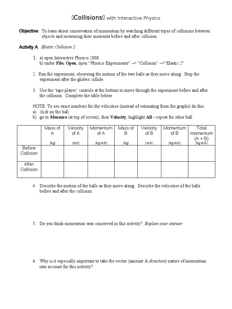 Momentum Comp Lab | PDF | Collision | Momentum
