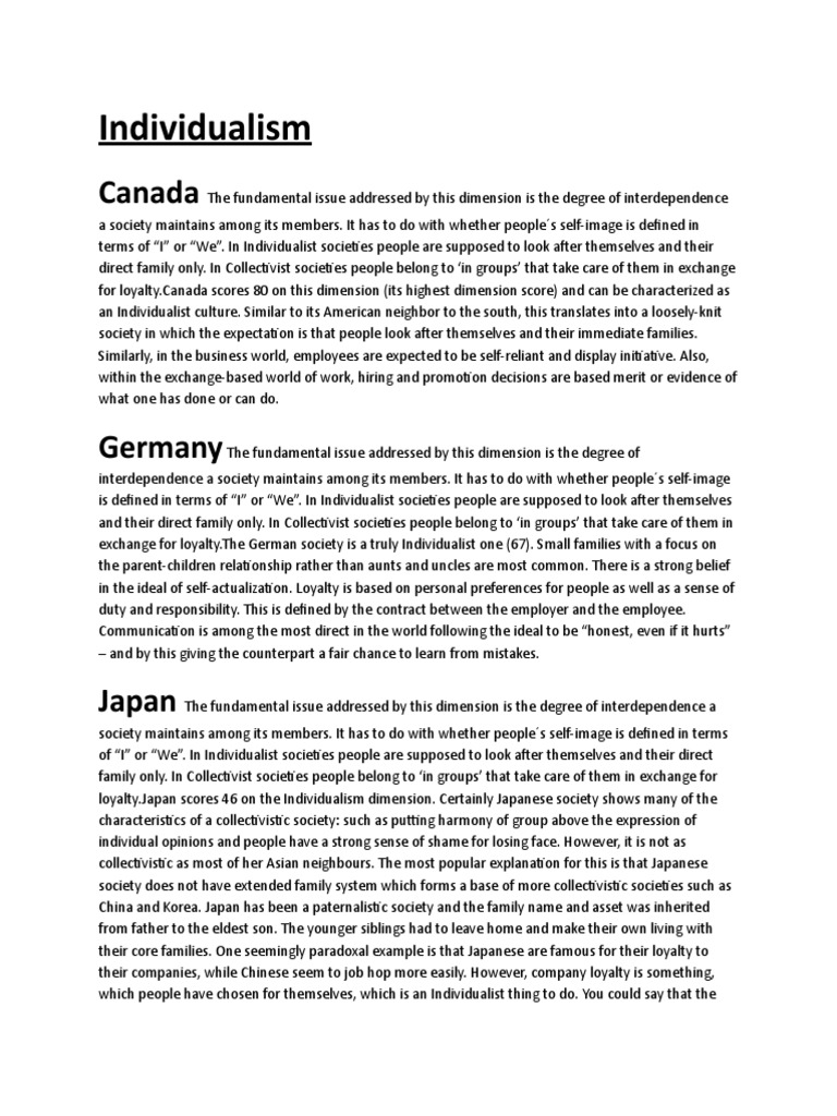 Individualism Pdf Collectivism Individualism
