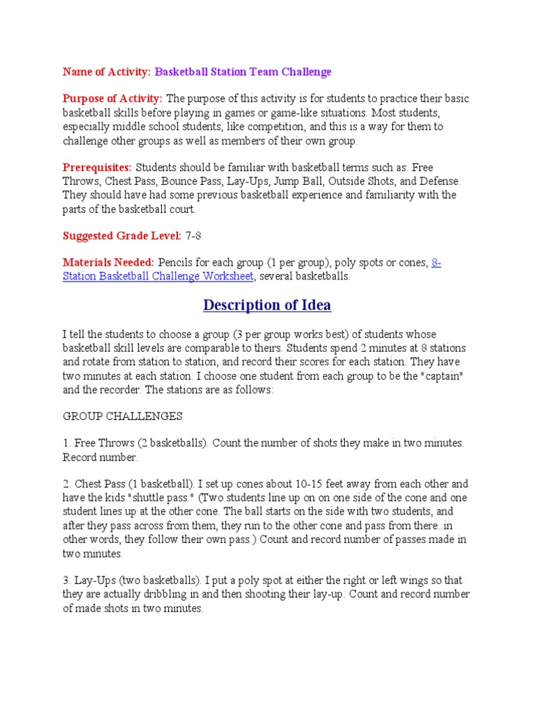 BASKETBALL Lead Up Games | PDF | Hobbies | Athletic Sports