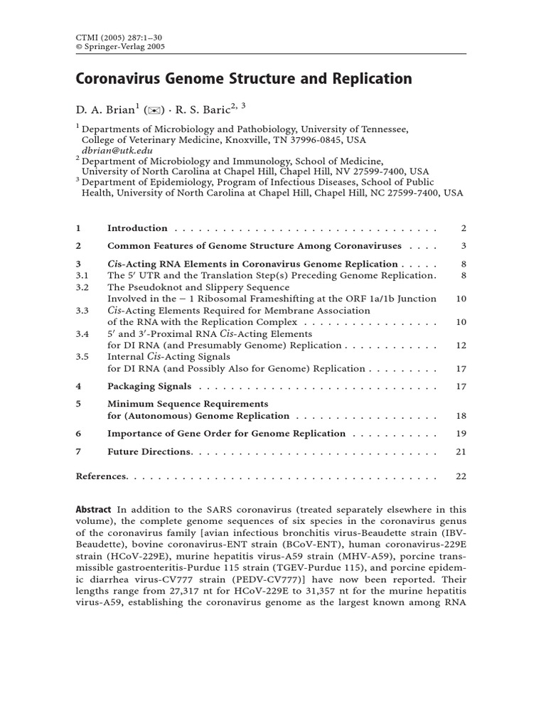 Coronavirus Genome Structure and Replication | PDF | Gene | Rna