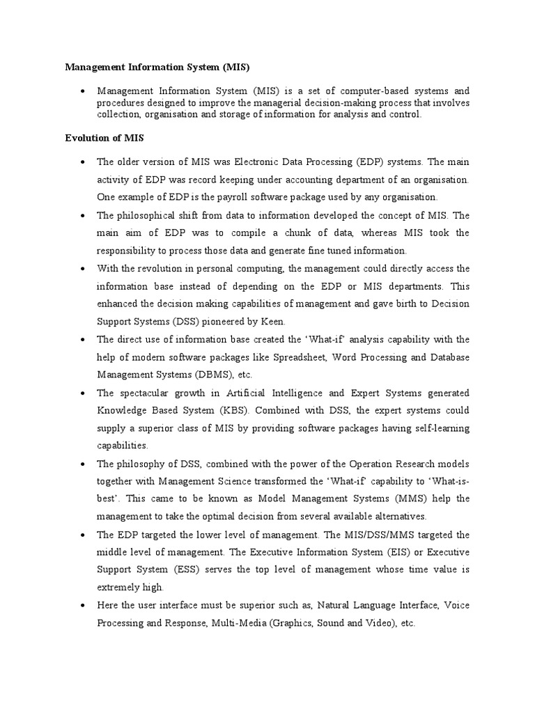 Management Information System | PDF | Information System | Management ...