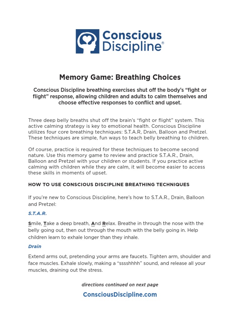 Memory Game Breathing Choices | PDF | Breathing | Hand