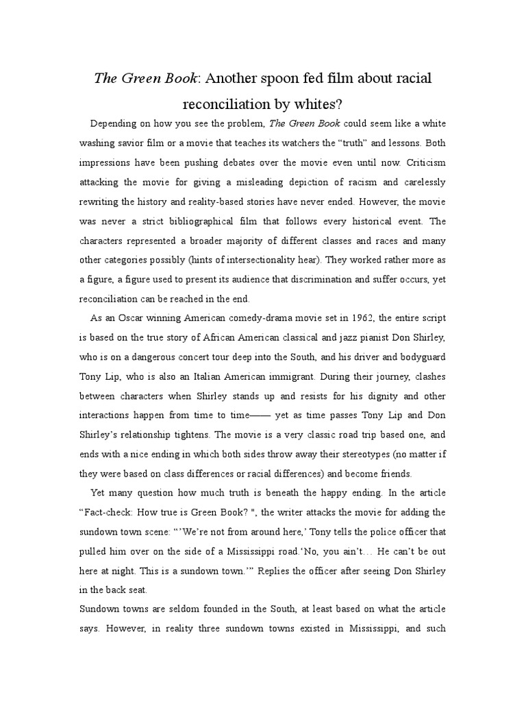 The Green Book: Another Spoon Fed Film About Racial: Reconciliation by ...