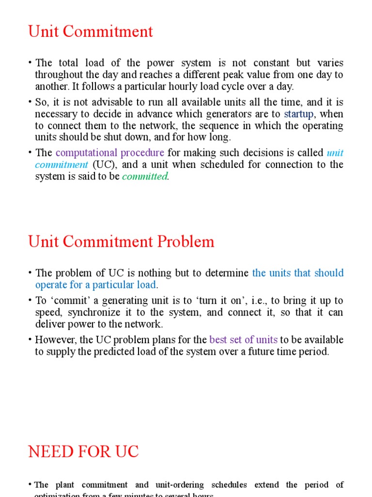 Unit V Unit Commitment | PDF | Time | Nature