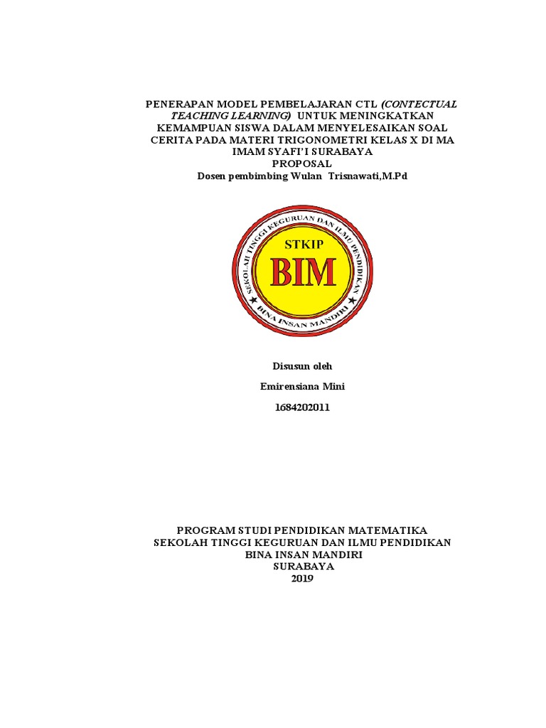 Proposal Mini | PDF | Karier & Perkembangan