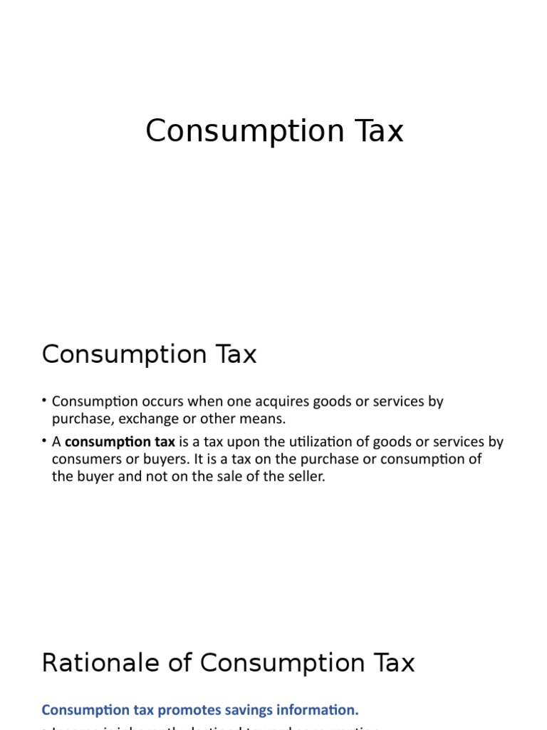 Consumption Taxes | PDF | Taxes | Payments