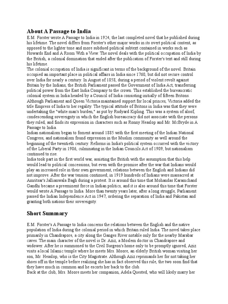 A Passage To India | PDF