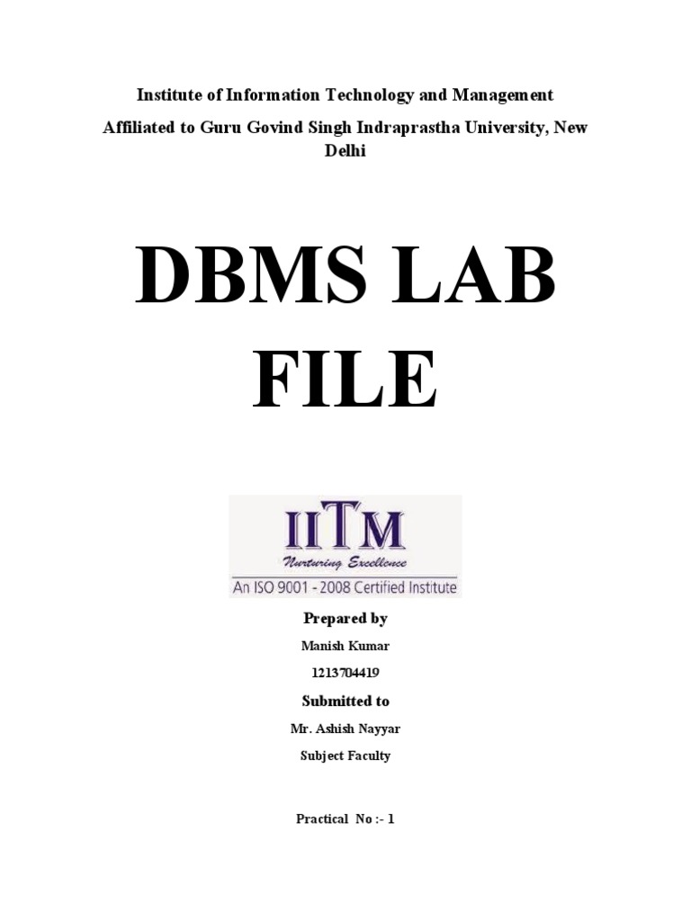 Dbms Lab File | PDF | Relational Database | Sql