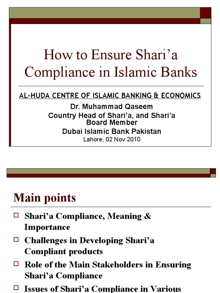 How To Ensure Shari'a Compliance in Islamic Banks | PDF | Islamic ...