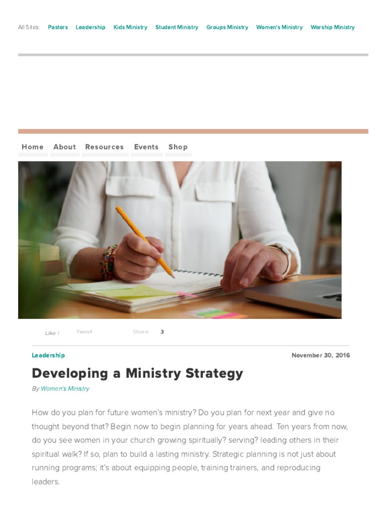 Developing A Ministry Strategy | PDF | Strategic Planning | Leadership