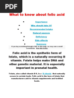 Folic Acid: Bda Food Fact Sheet | PDF | Vitamin | Pregnancy