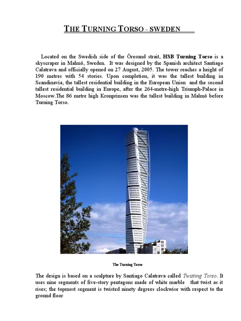 HE Urning Orso - Sweden: The Turning Torso | PDF | Art Media ...