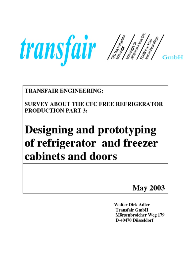 Design and prototyping of CFC-free refrigerators | PDF | Refrigerator ...
