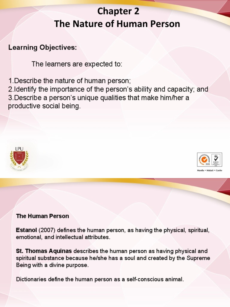 NSTP1-Chapter 2 The Human Nature of The Human Person | PDF | Cognitive ...