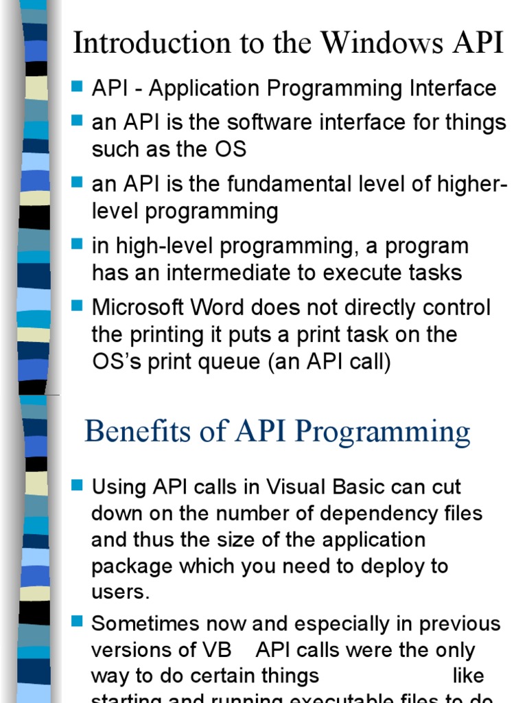 Introduction To The Windows API | PDF | Application Programming Interface | Subroutine