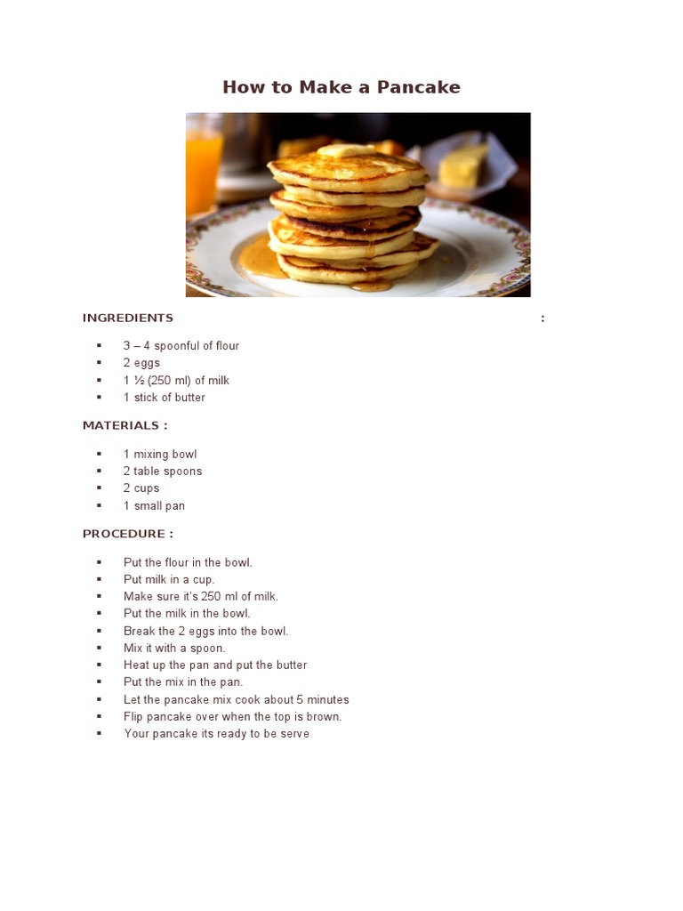 How To Make A Pancake | PDF