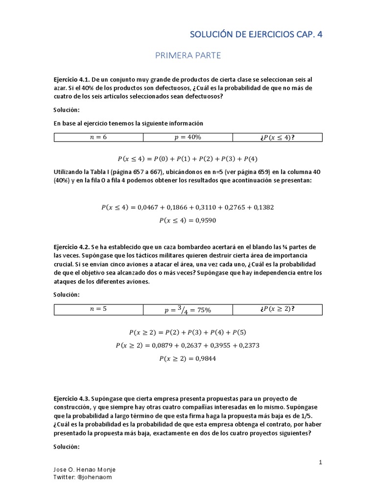 SOLUCION DE EJERCICIOS CAP4 - Introduccion Al Analisis Estadistico | PDF | Enseñanza de ...