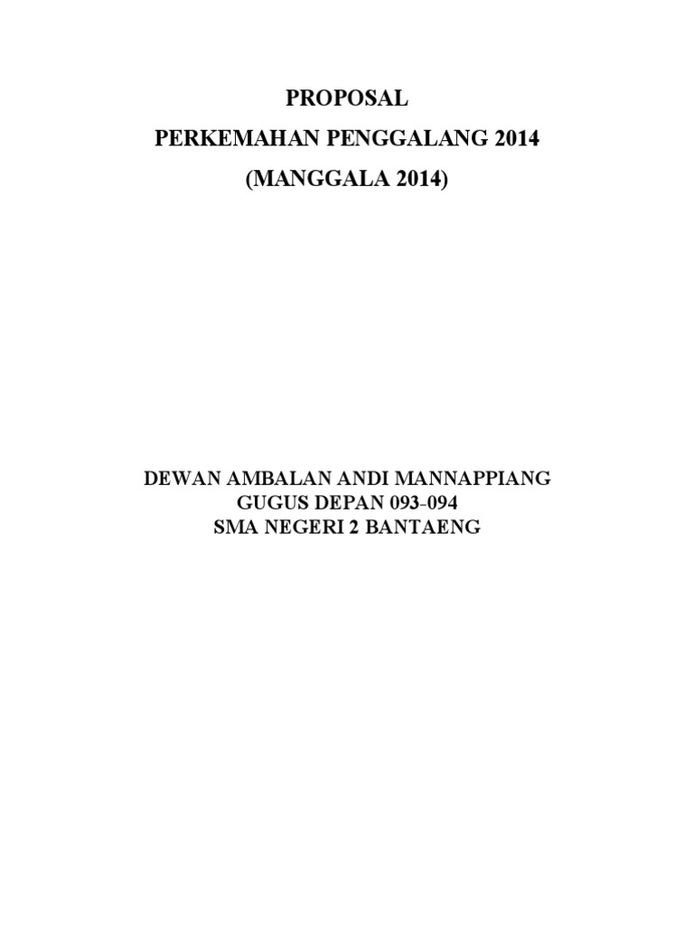 Contoh Proposal Perkemahan | PDF