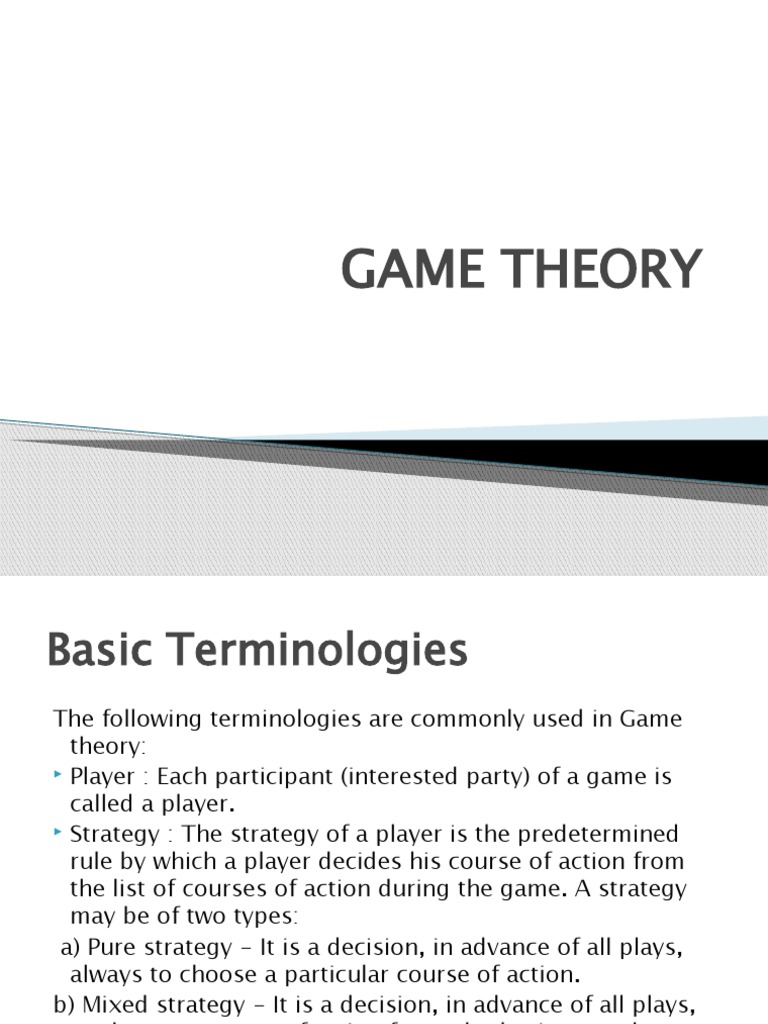 Game Theory | PDF | Game Theory | Applied Mathematics