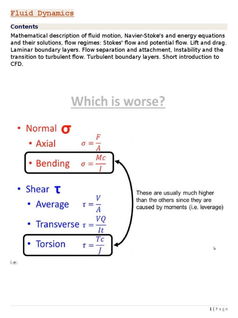 Fluid Dynamics Notes | PDF