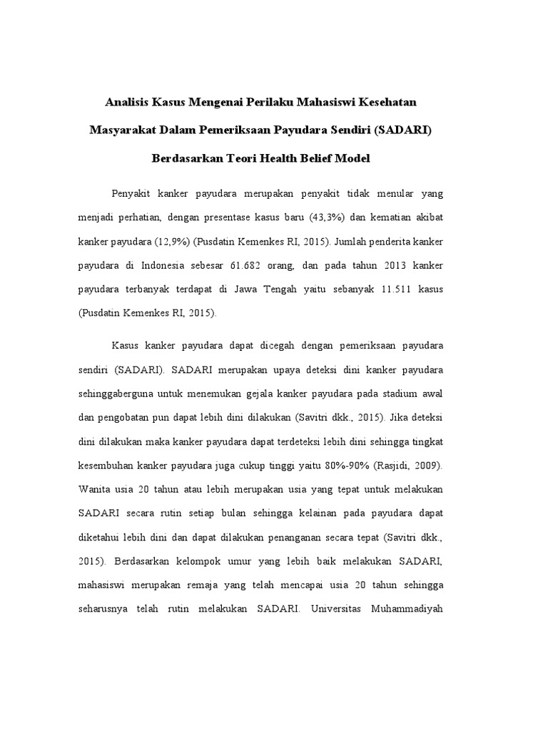 Teori Health Belief Model | PDF | Pengembangan Diri | Kesehatan Holistik