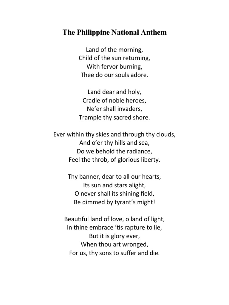 The Philippine National Anthem | PDF
