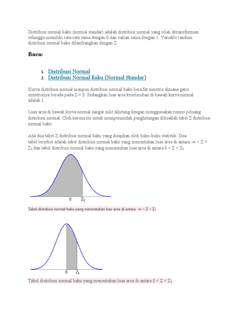 Distribusi Normal Menggunakan Z Tabel | PDF