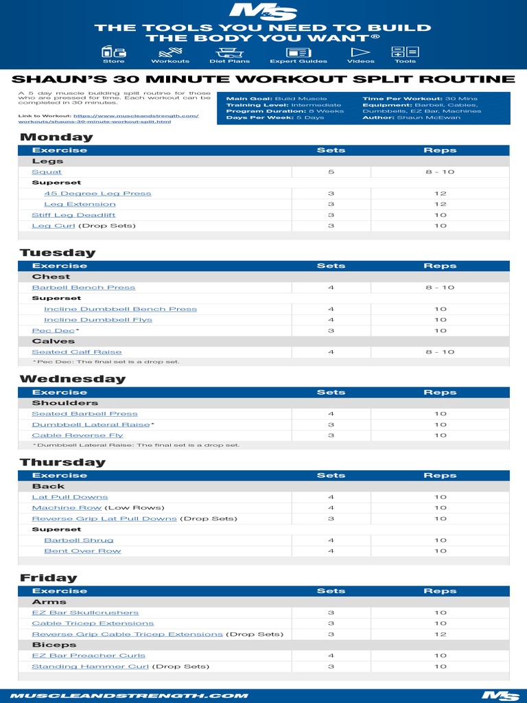 The Tools You Need To Build The Body You Want: Monday | Download Free ...