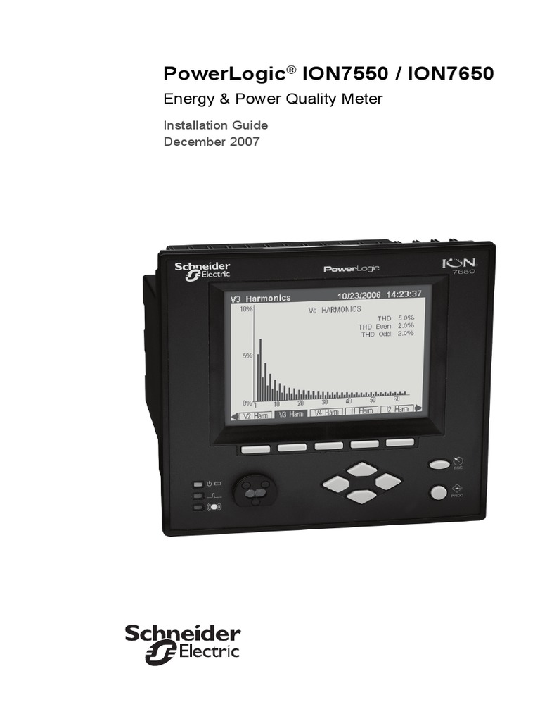 Powerlogic Ion7550 / Ion7650: Energy & Power Quality Meter | PDF ...