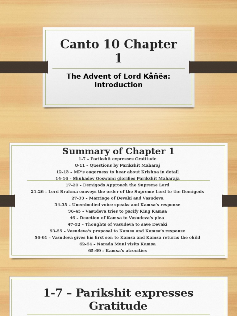 Canto 10 Chapter 1: The Advent of Lord Kåñëa | PDF | Krishna | Hinduism