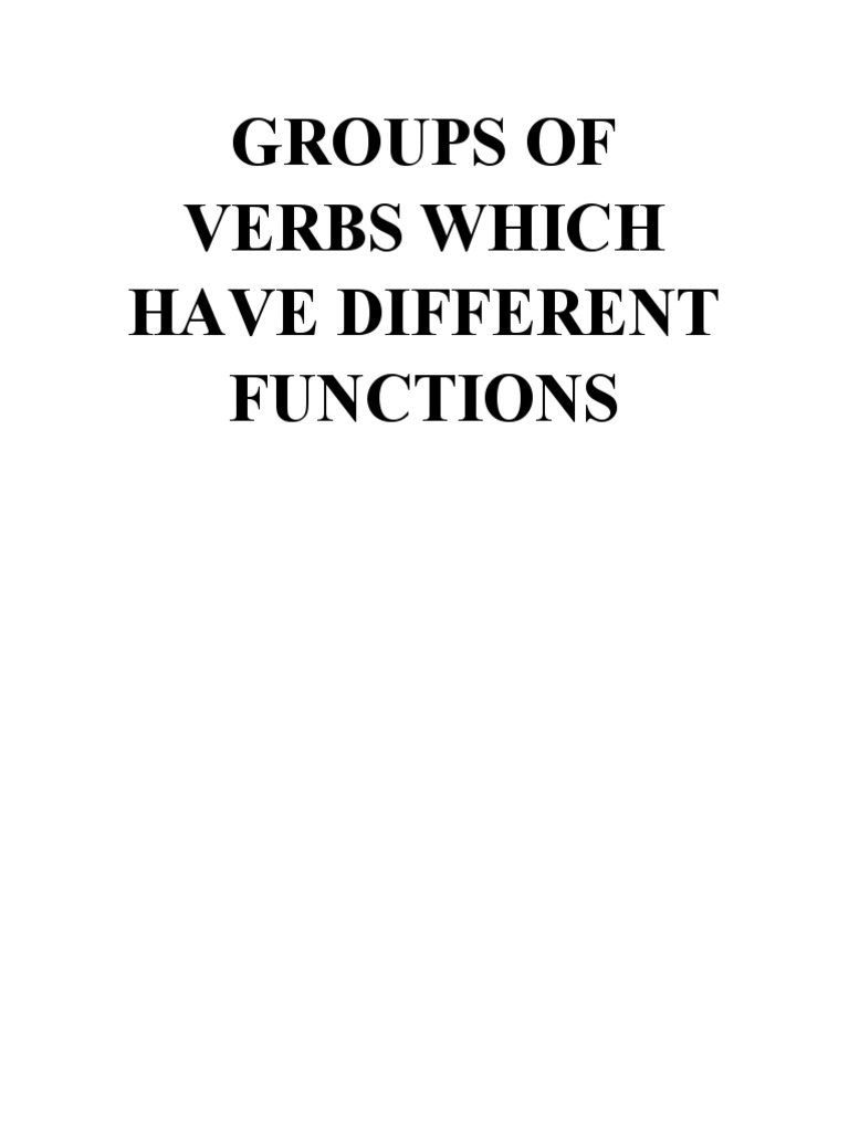 Verb Functions and Usage Guide | PDF | Linguistic Typology | Grammar