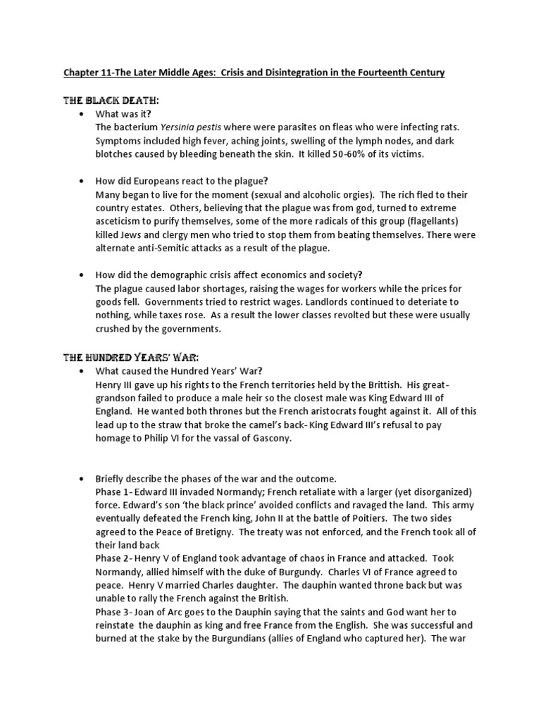 Some Notes On The Black Plague | PDF | Black Death | Kingdom Of France