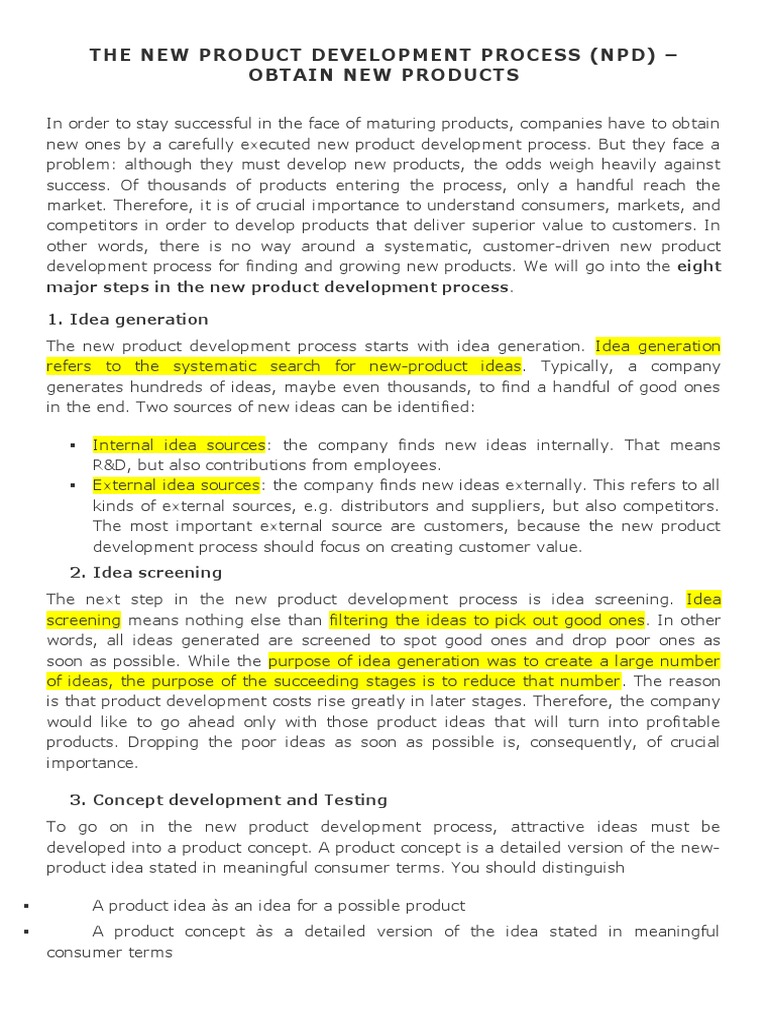 The New Product Development Process | PDF | Marketing Strategy | New ...