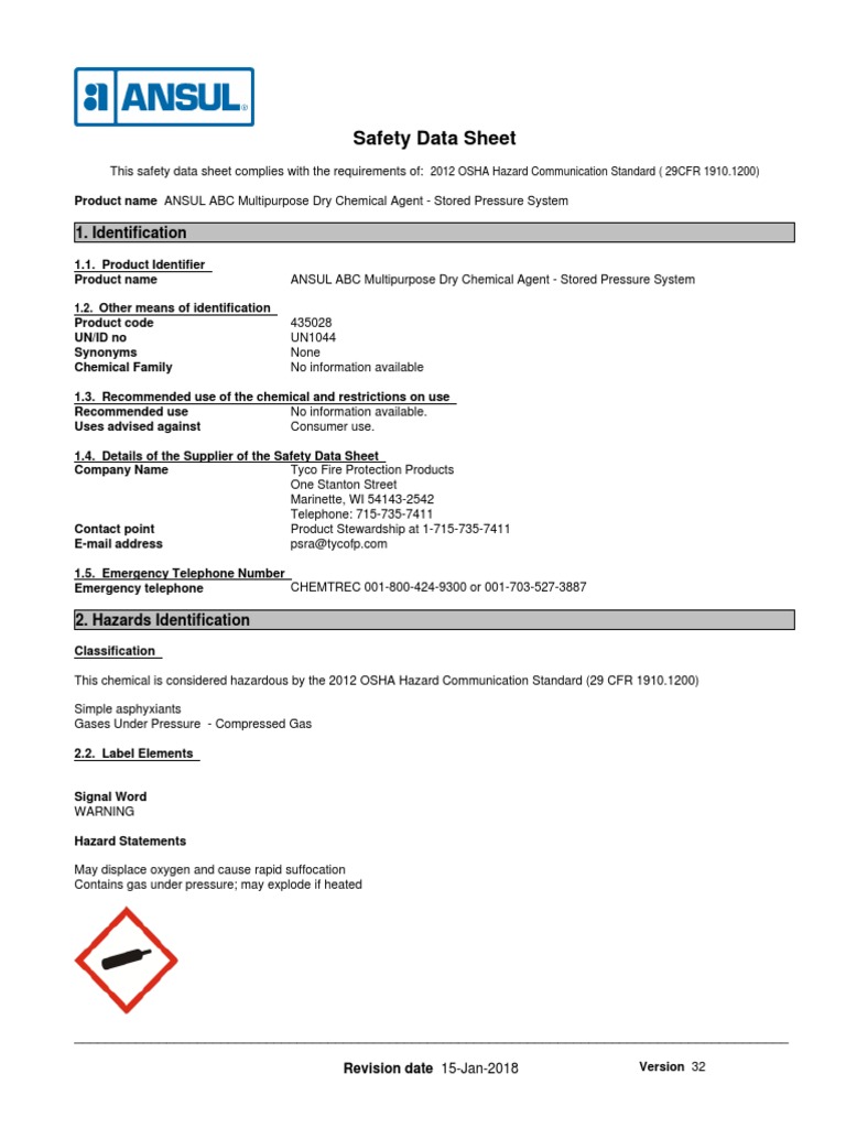 ABC Fire Extinguisher - Ansul Incorporated PDF | PDF | Silicon Dioxide ...