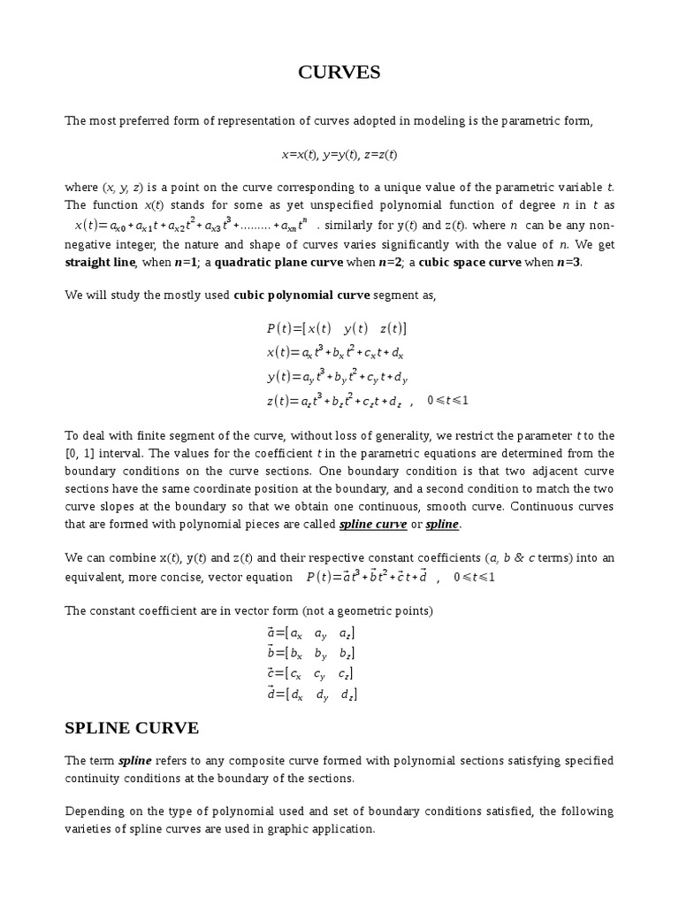 Hermite Curve | PDF | Spline (Mathematics) | Curve