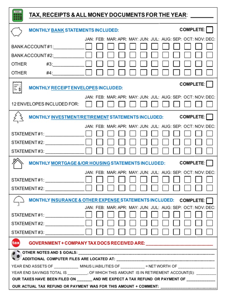 Annual Tax Documents Template | PDF