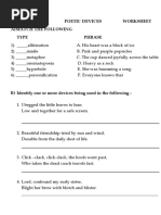POETIC DEVICES Worksheet 1 | PDF | Poetry | Literary Techniques