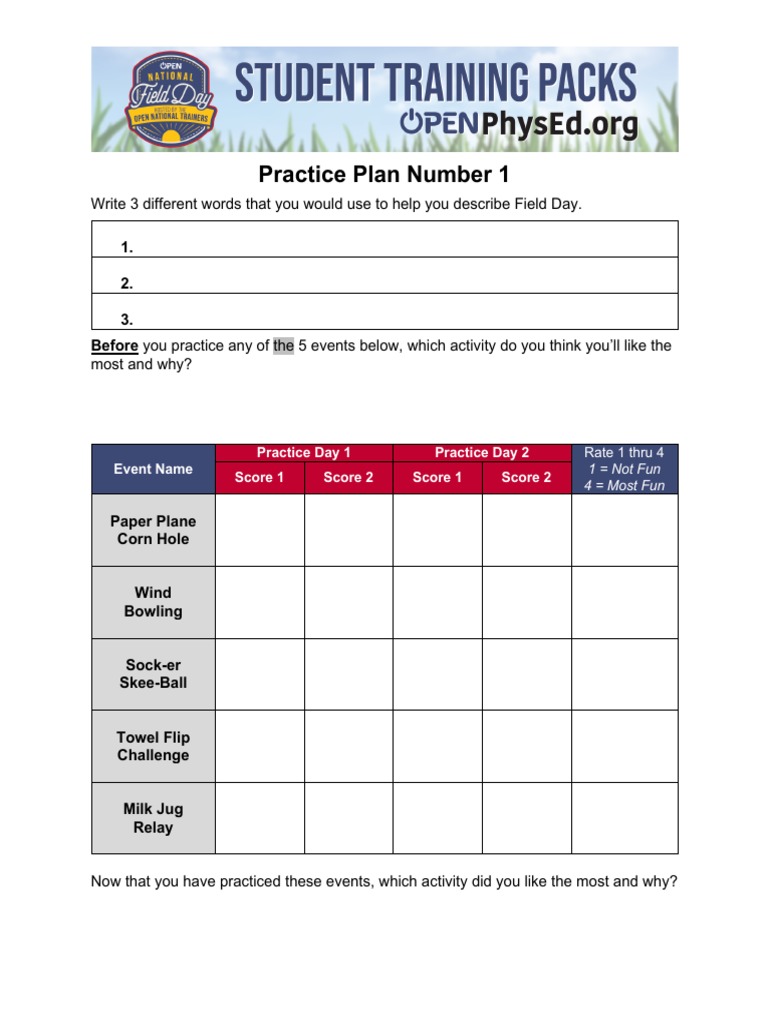 National Virtual Field Day Practice Score Sheet | PDF | Career & Growth ...