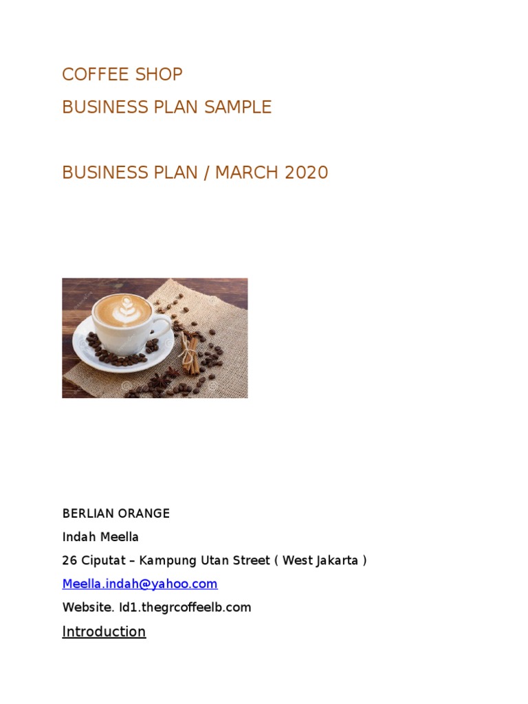 COFFEE SHOP - Busniess Plan | PDF | Coffee | Drink