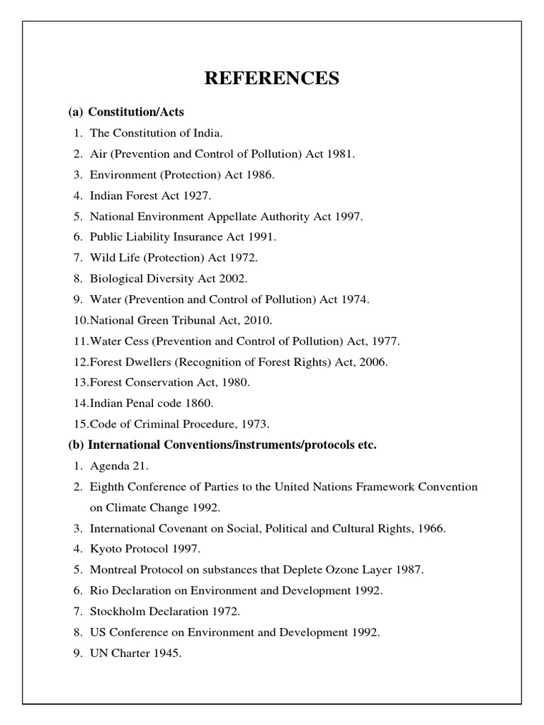 References: (A) Constitution/Acts | PDF | Environmental Law | Natural ...