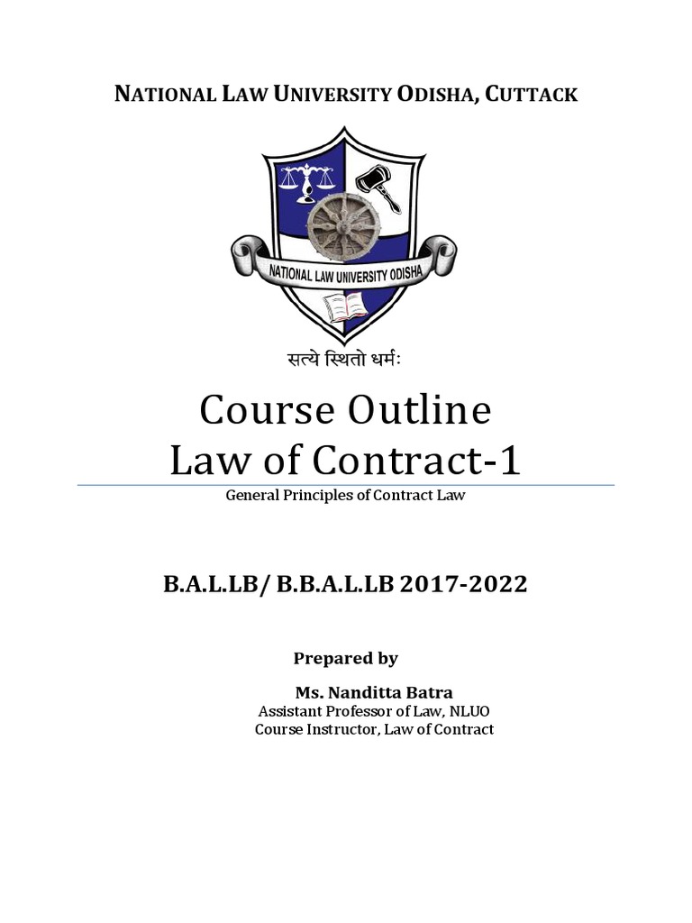 Contract Law Course Overview at NLUO | PDF | Government | Legal Concepts
