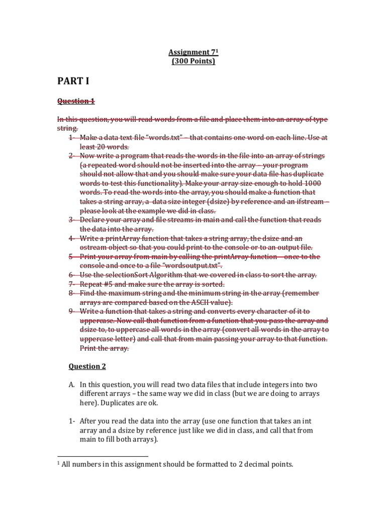 Assignment 7 300 Points Pdf String Computer Science Array Data Structure