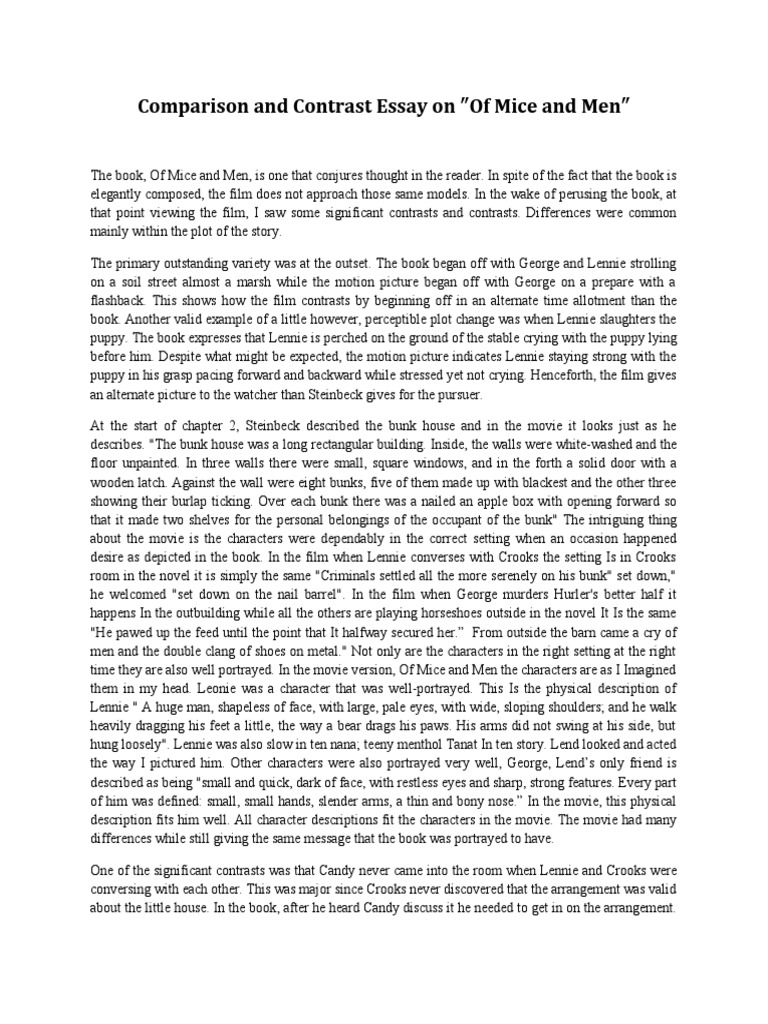 Comparison and Contrast Essay On | PDF | Nature