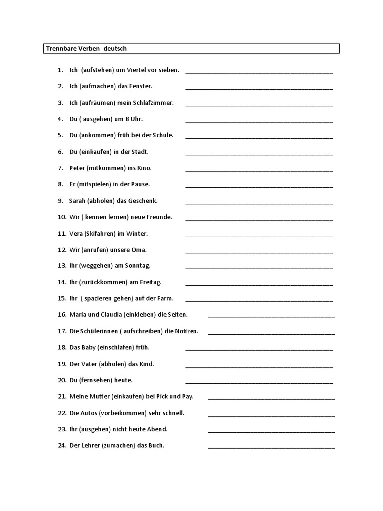 Trennbare Verben2 | PDF