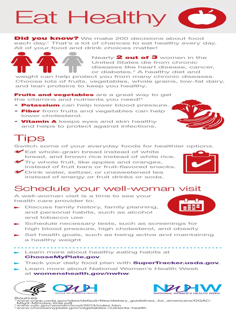 Eat Healthy: Schedule Your Well-Woman Visit | PDF