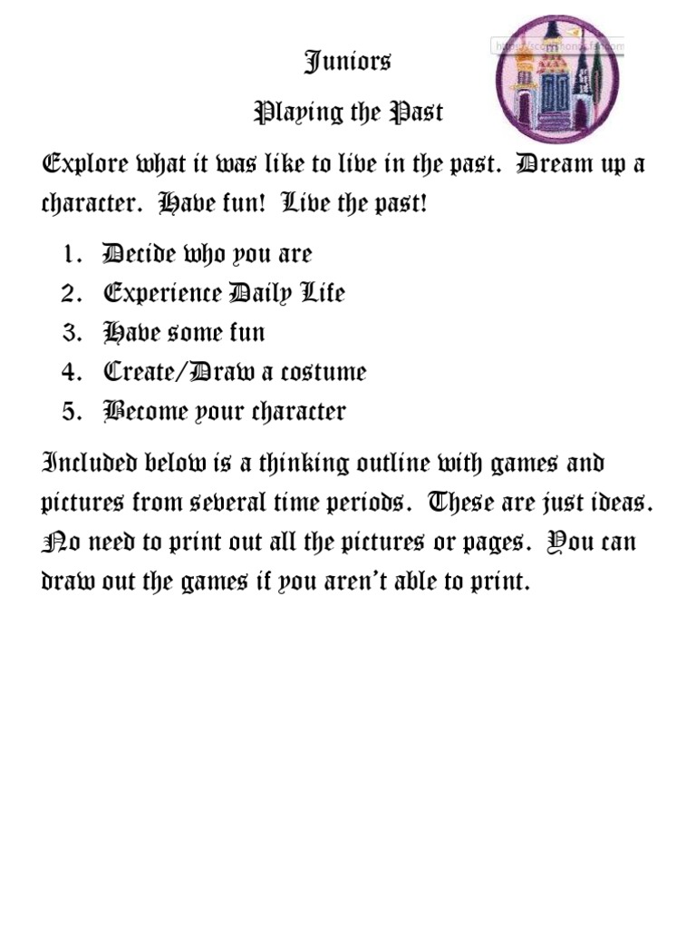 Juniors - Playing The Past | PDF | Leisure