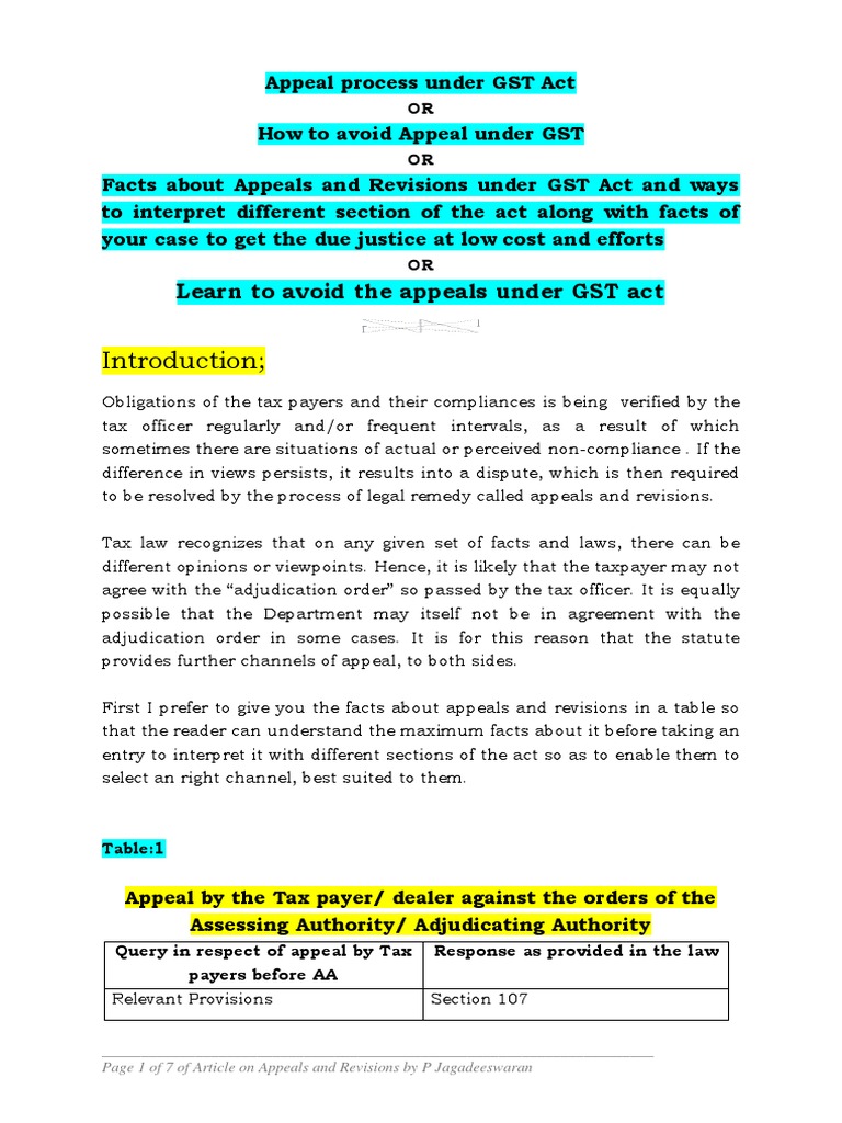 GST Appeals and Revisions Explained | PDF | Value Added Tax | Appeal