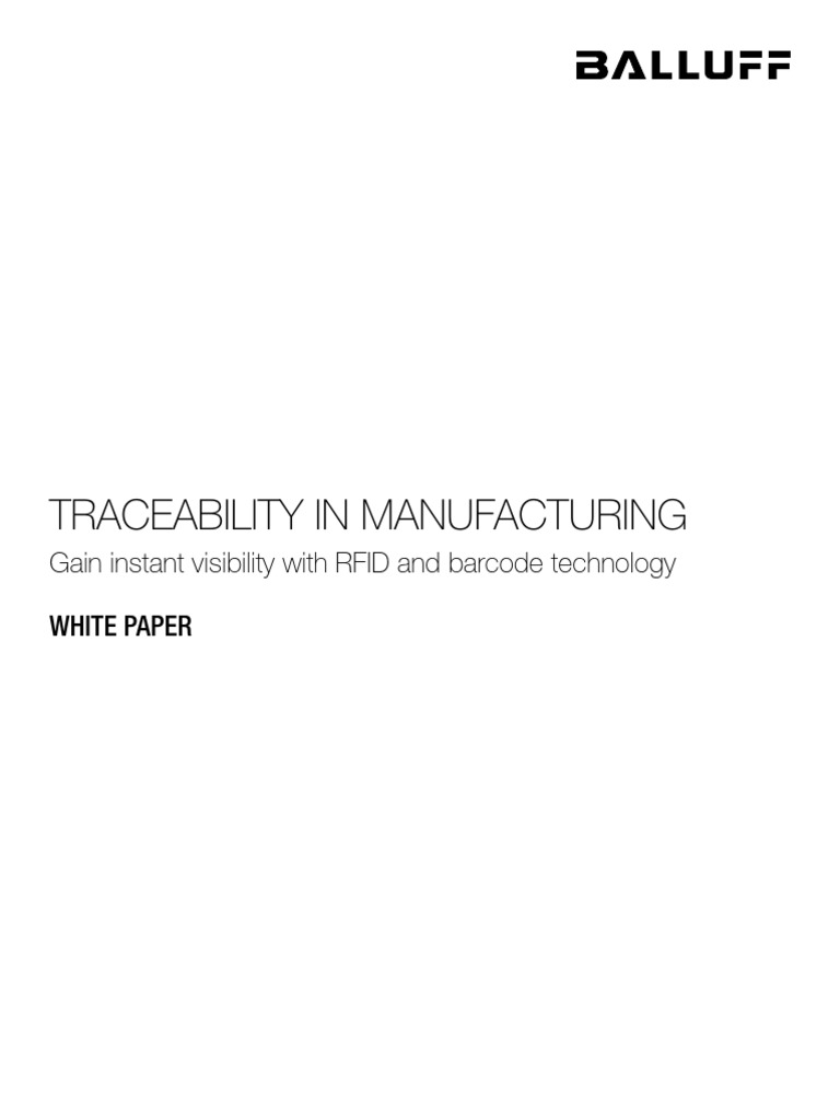 Balluff WP Traceability in Manufacturing | PDF | Radio Frequency ...