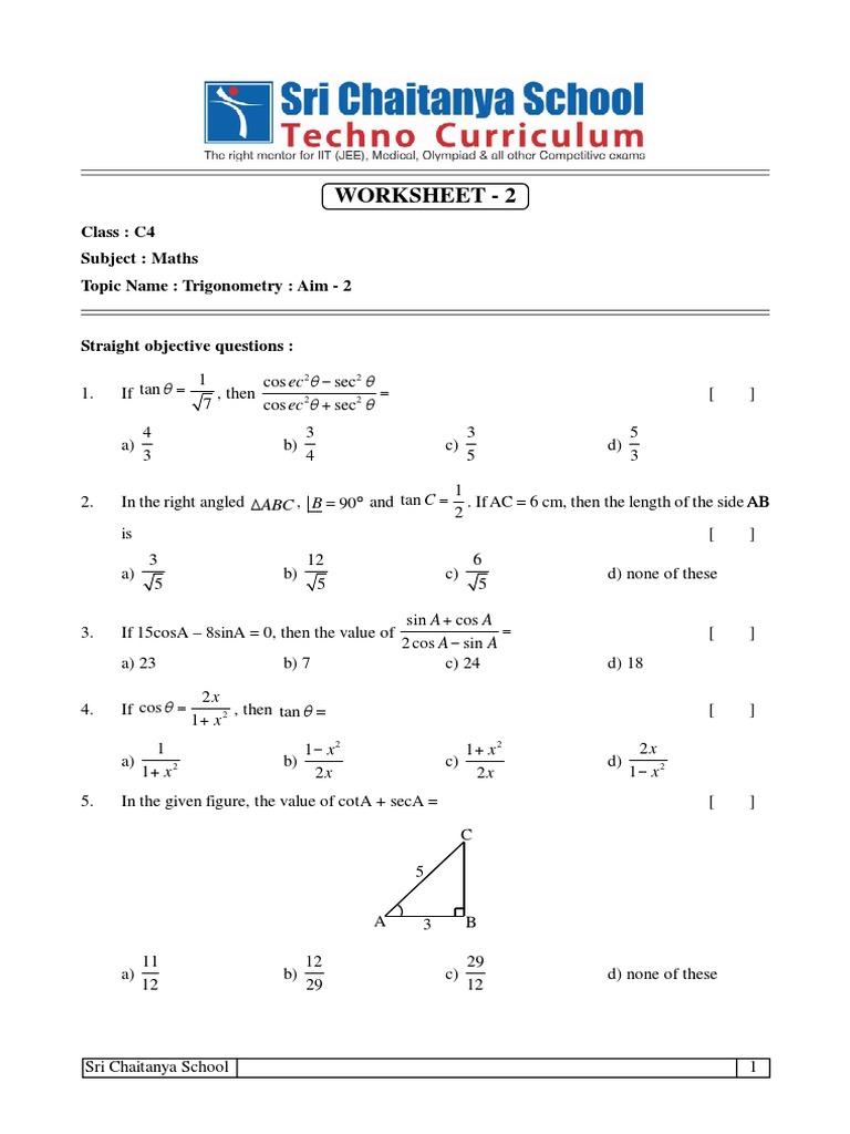 Maths C4 - Worksheet - 2 Final PDF | PDF | Combinatorics | Geometric ...